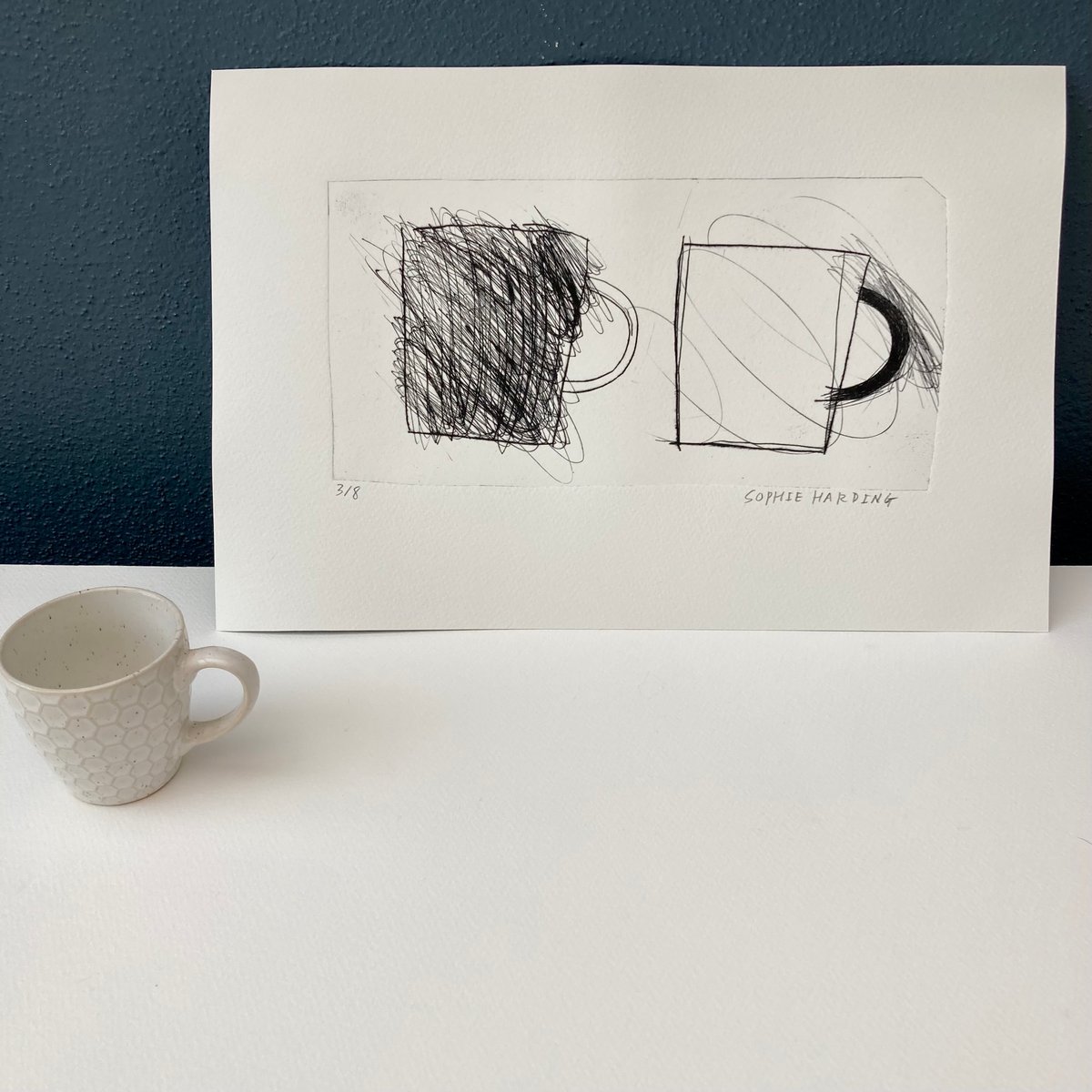 Sophie Harding Shop — Two Cups drypoint etching