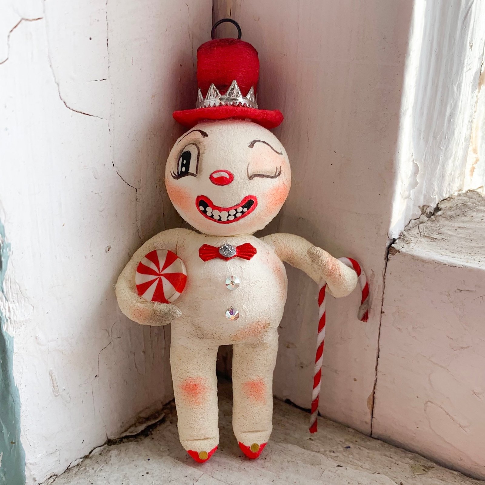 Cheery Snowman with Peppermint and Candy Cane IIII | Spun Cotton ...