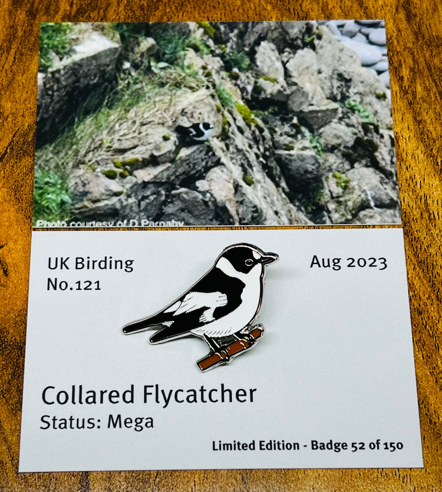 Collared Flycatcher - No.121 - UK Birding Pins - Enamel Pin Badge | UK ...
