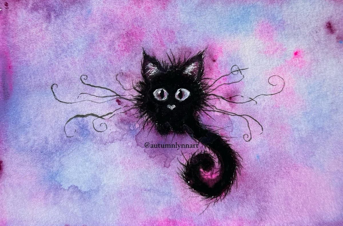 ‘Soot Cat’ Art Print | Autumn Lynn Art