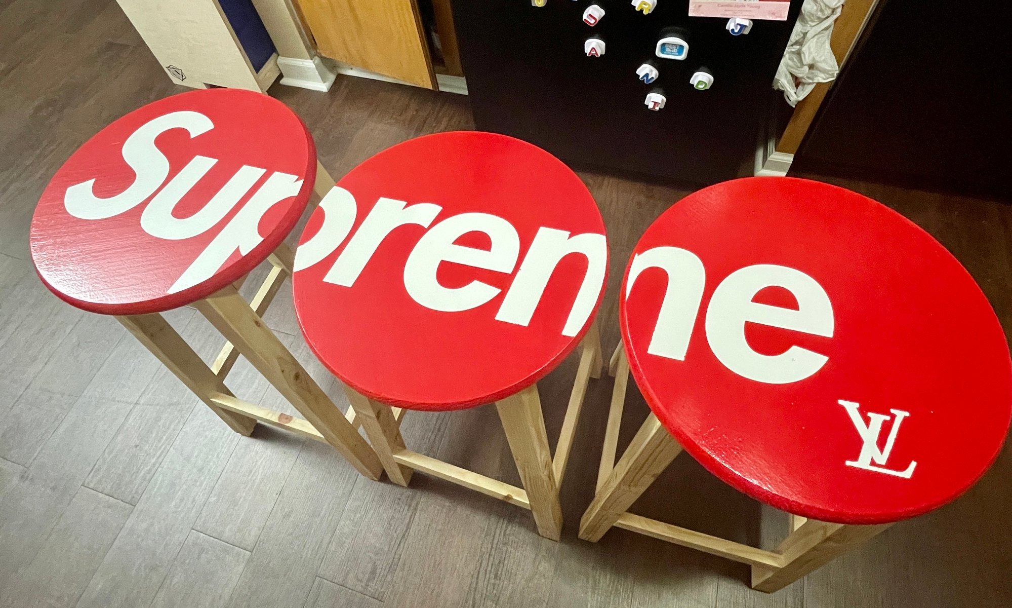 Supreme x LV Bar Stools | Dame's Custom Woodwork