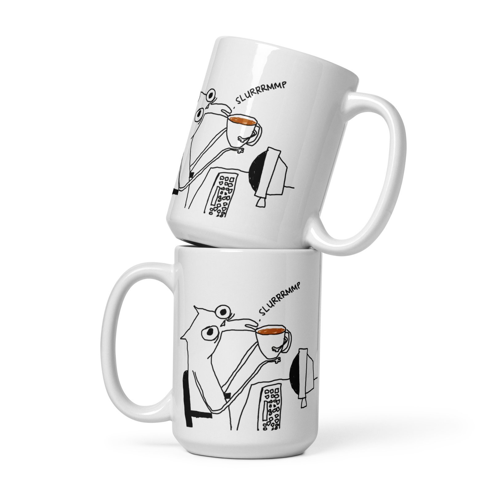slurmp White glossy mug | Batsyhead