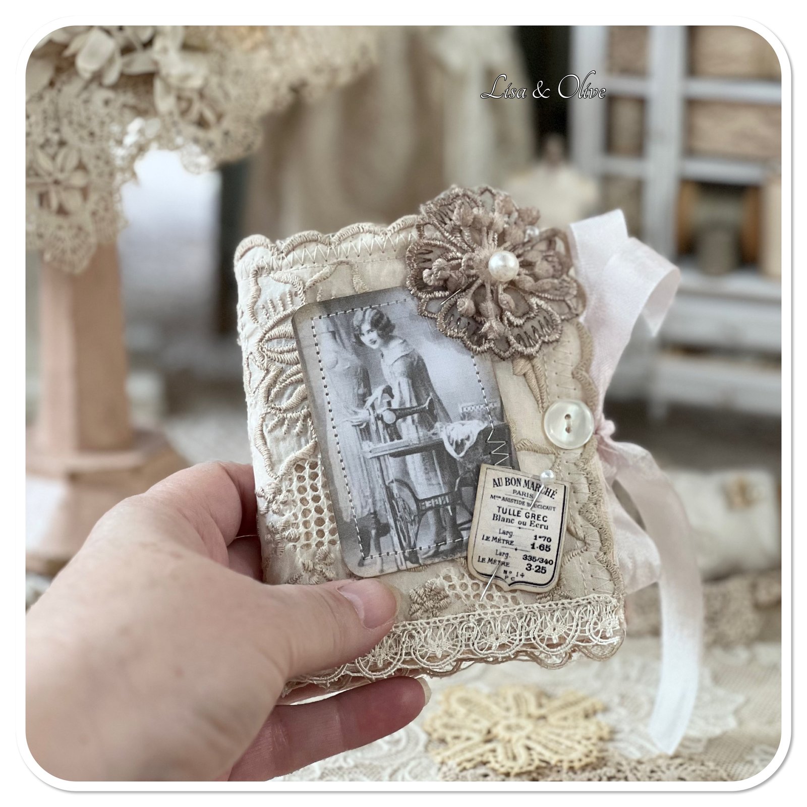 Handmade sewing notions lace sample fabric book 2 | Lisaandolive