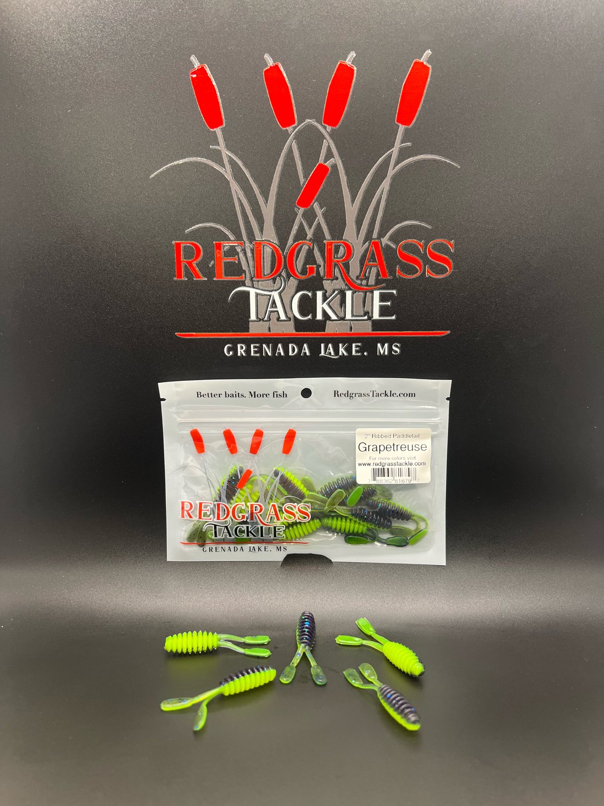 2" Ribbed Paddletail - Grapetreuse | Redgrass Tackle