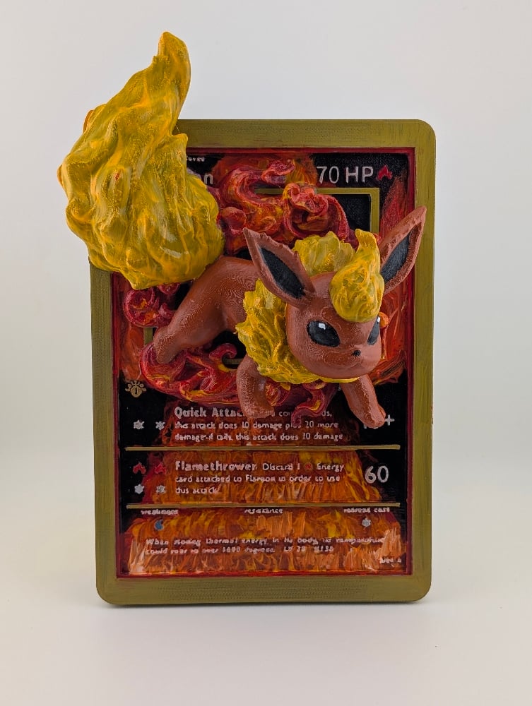 Flareon Handpainted Pokemon TCG Wall Art | Pieces By Mina