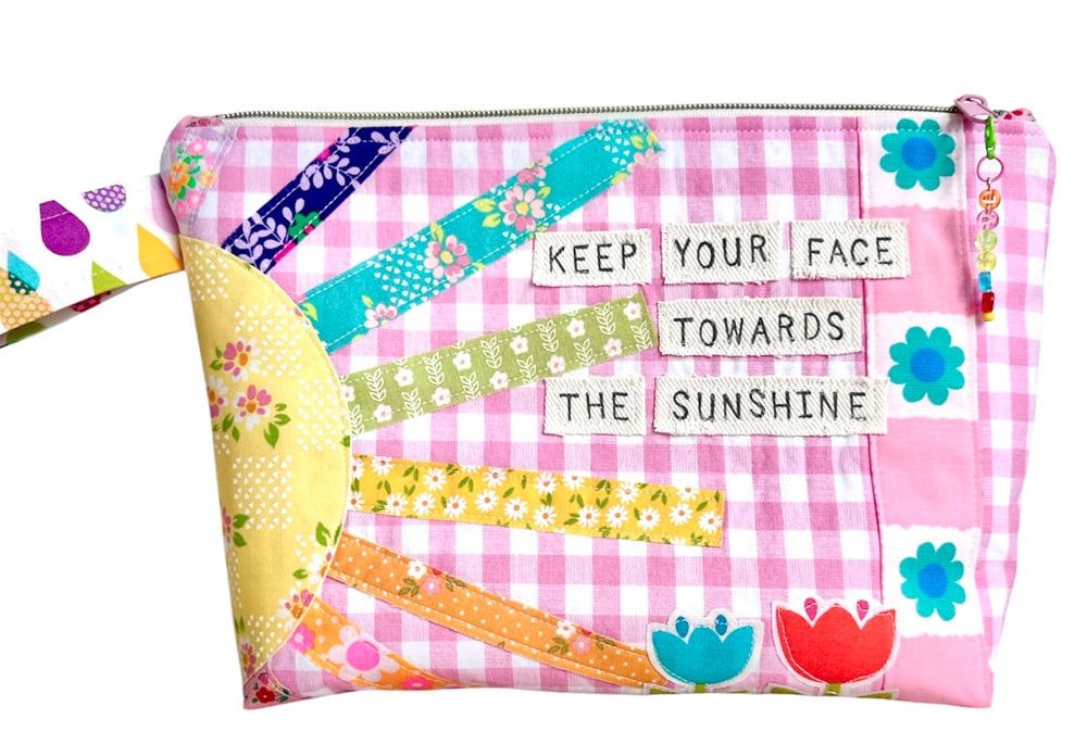 Keep Your Face Towards the Sunshine Pouch - PINK | Lemon Tree Studio
