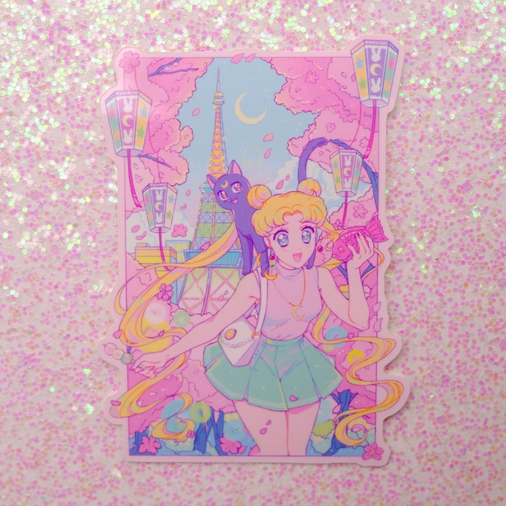 Sailor Seasons Spring Usagi Sticker | MoonRabbitPins