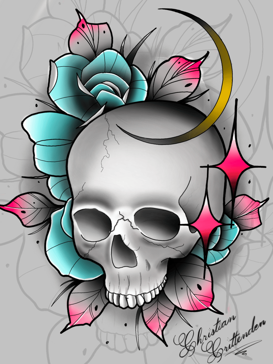 Twinkle Little Skull Print | Christianactattoo