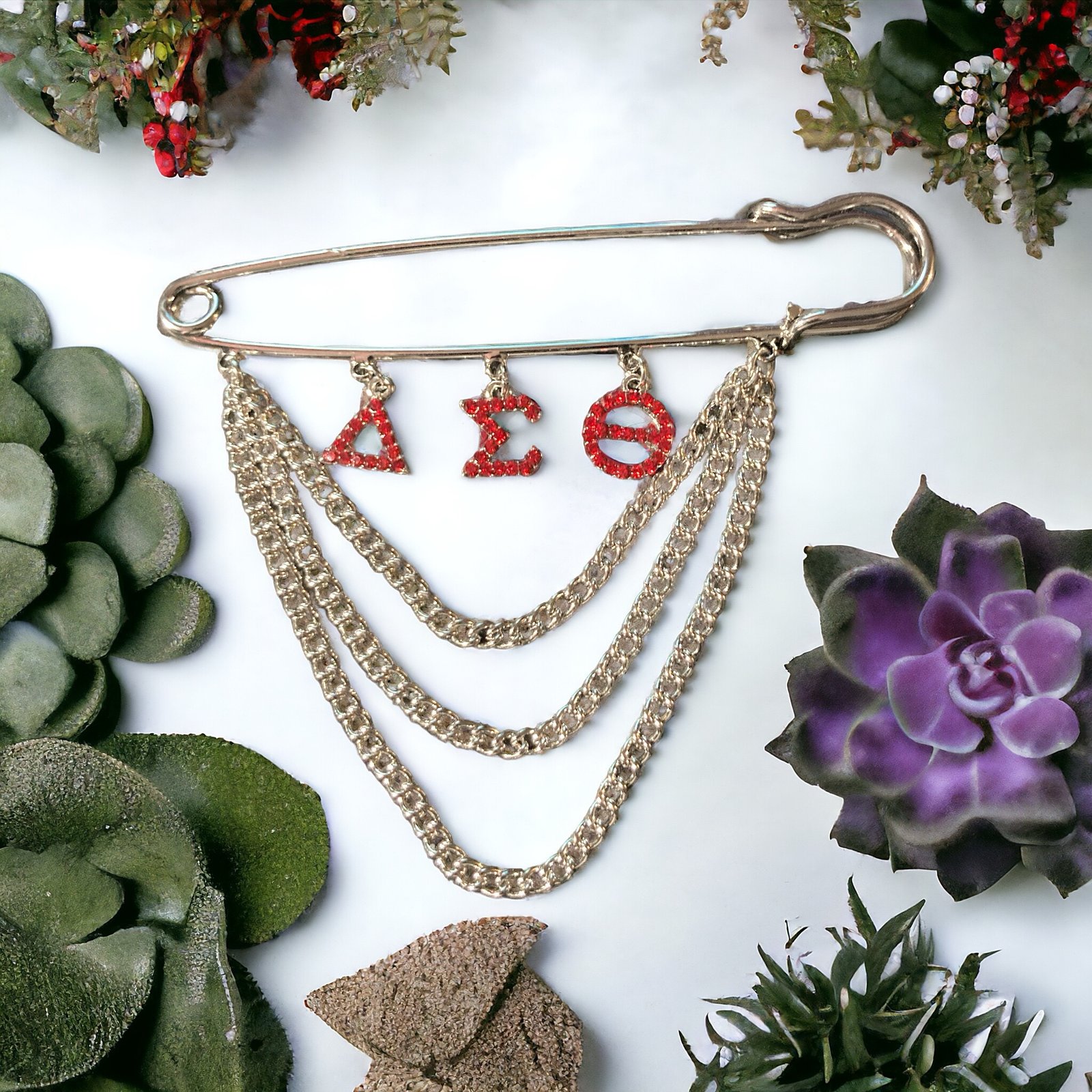 Silver Delta Sigma Theta Symbol Pin/ Brooch | Kandy Rock Customs