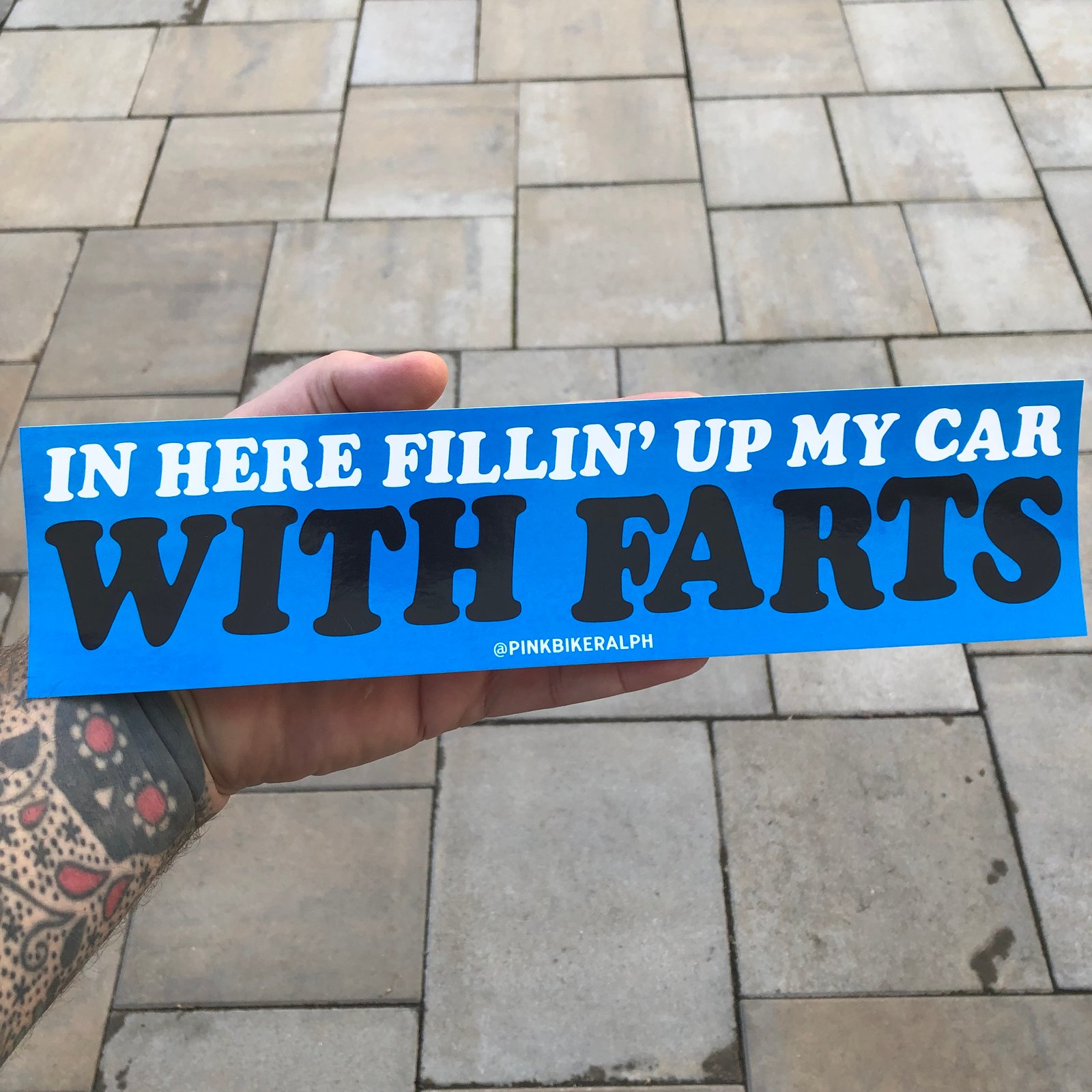 car full of farts - 12x3 bumper sticker | pinkbikeralph