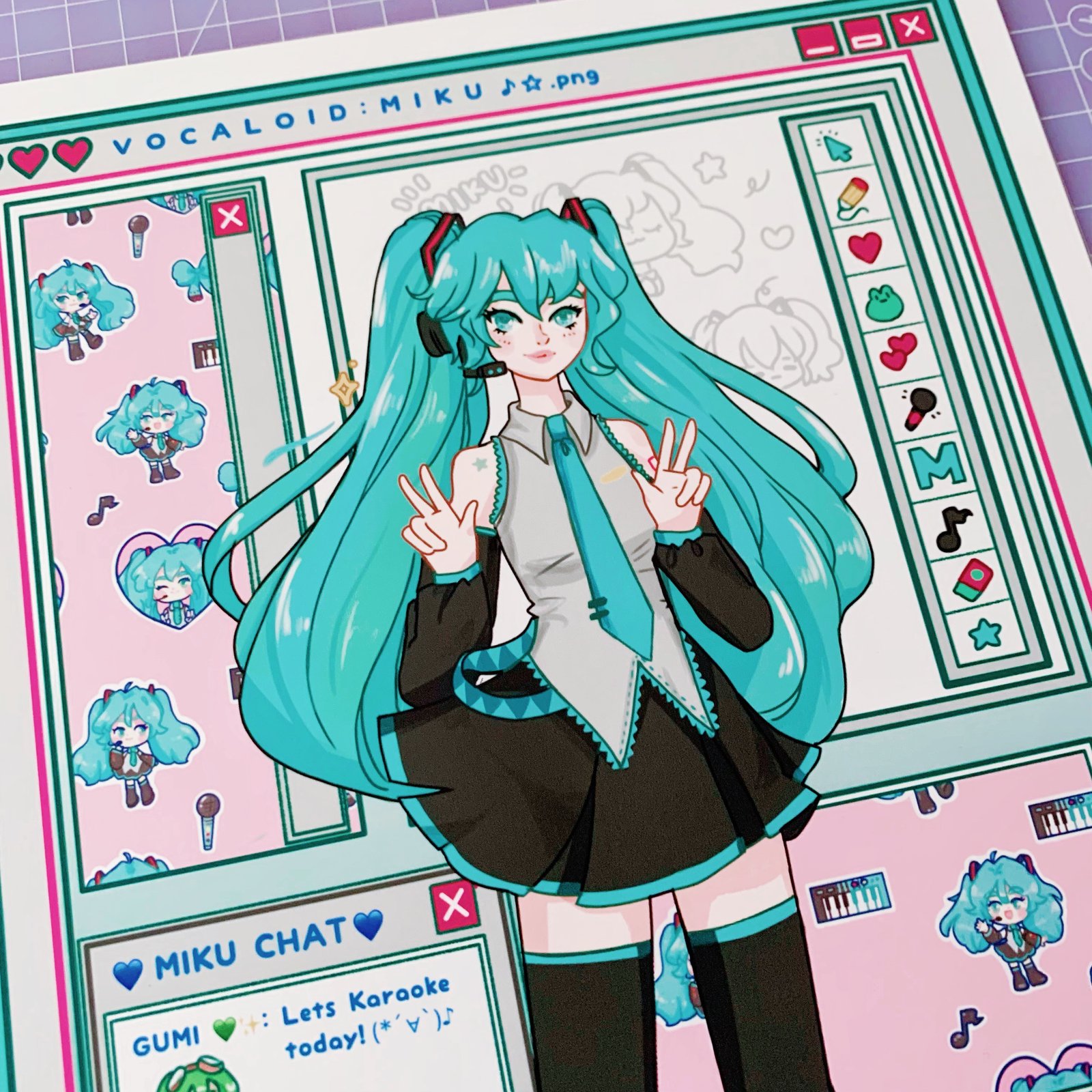 Hatsune Miku Vocaloid Art Print | Citrine Note