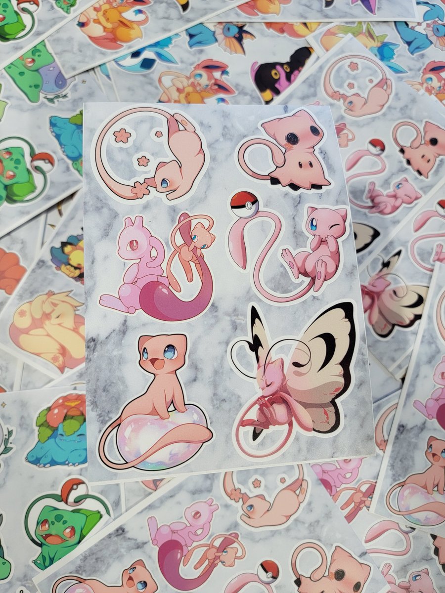 Mew Sticker Sheet | SpottyDogDecals