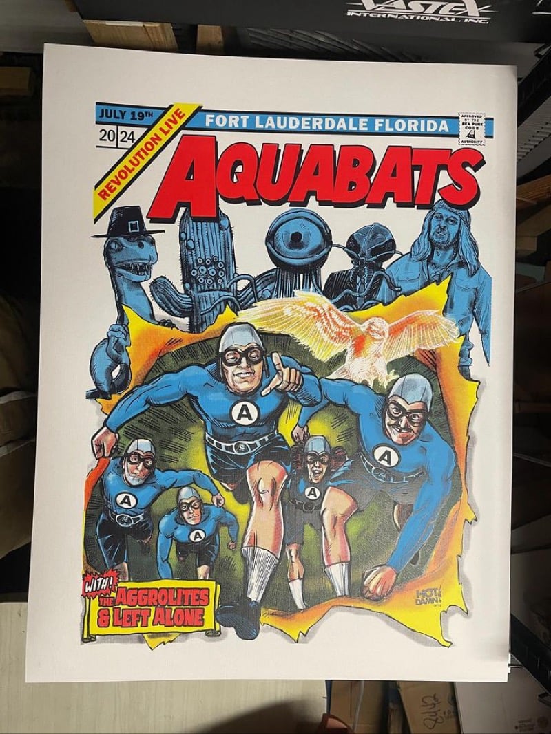 AQUABATS GIG POSTER 2024 FORT LAUDERDALE | Hot Damn Arts