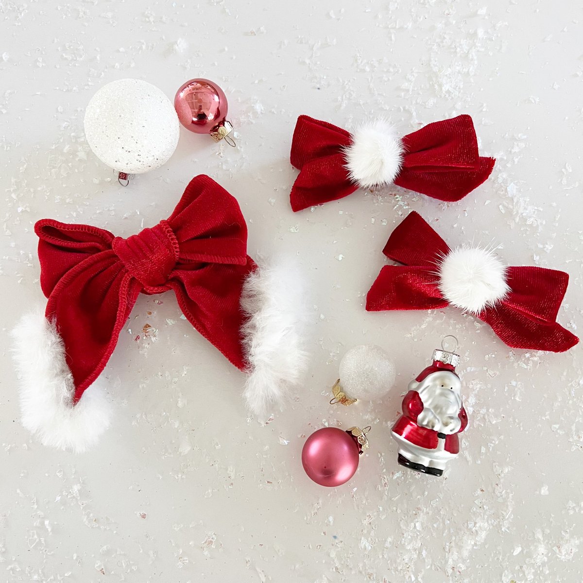 the daydream republic — Velvet Santa Bows