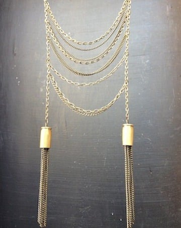 Chain Drape & Bullet Tassel Necklace / pangea by k