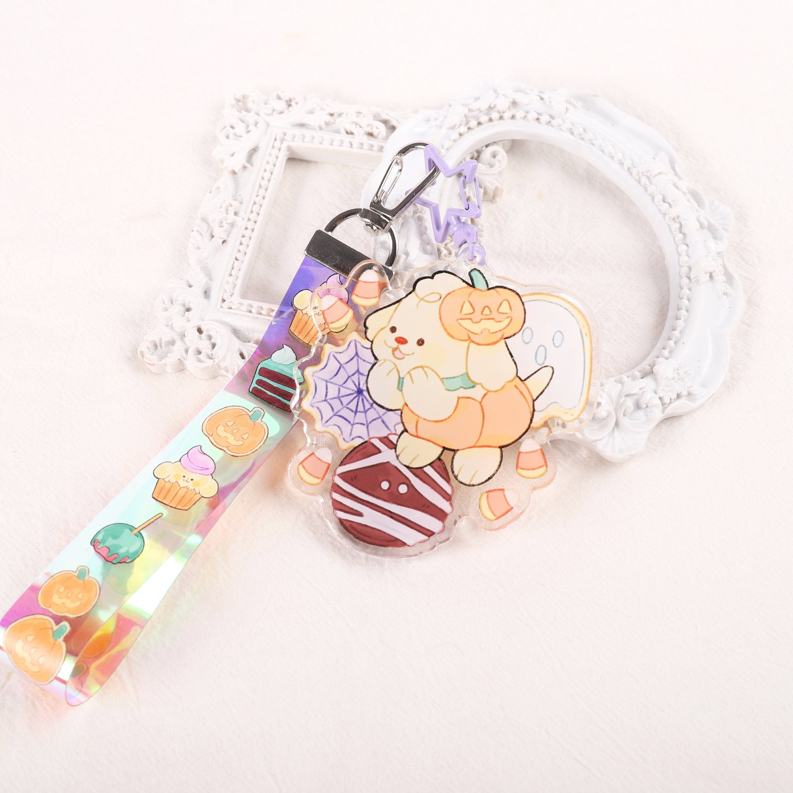 Pumpkin Pup Acrylic Charm And Phone Strap | yumbrite