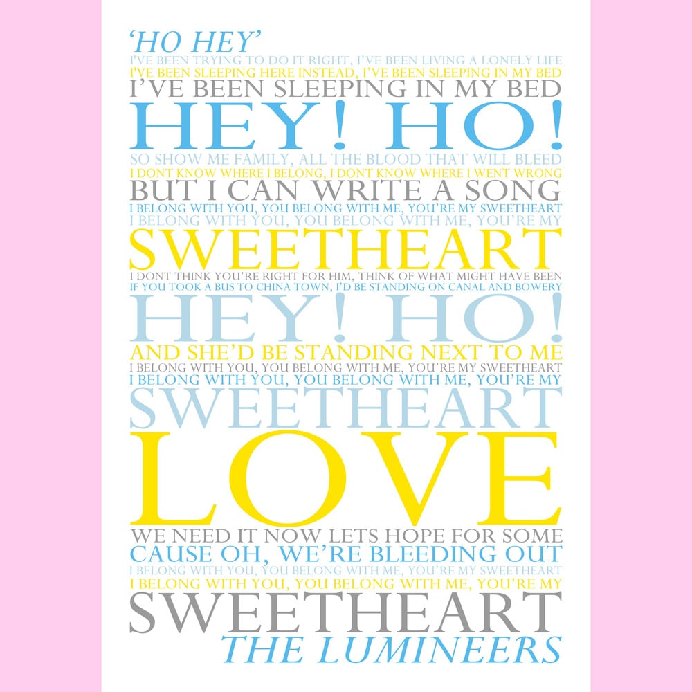 Lyrics... Print (16"x12") / The Typography Boutique