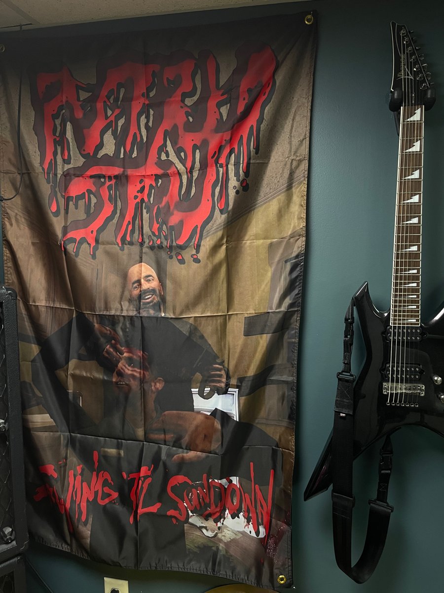 STU 3X5 “SAWING” WALL FLAG | Fix My Face Records