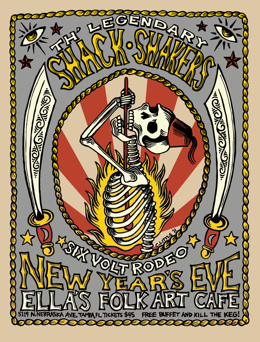 Th' Legendary Shack Shakers poster New Year's Eve | Ameraucana Print Shop