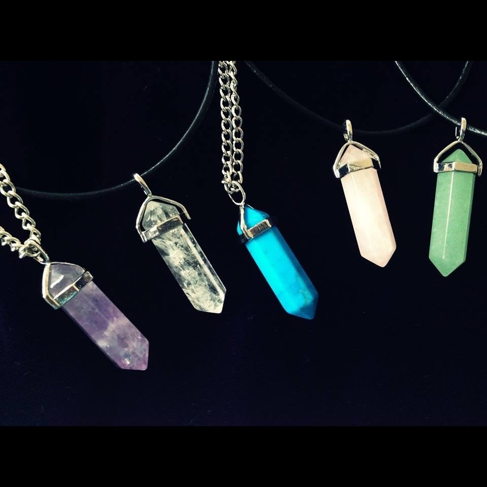 Crystal Hexagonal Point Pendant Necklace / Crystalisedeyes