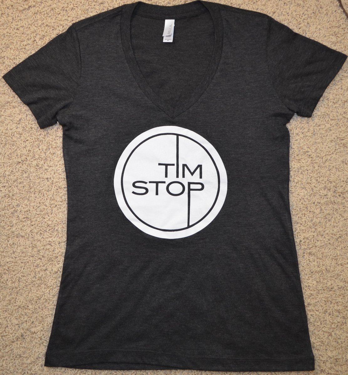 Tim Stop — Women's 'Tim Stop' Dark Heather Grey V-Neck