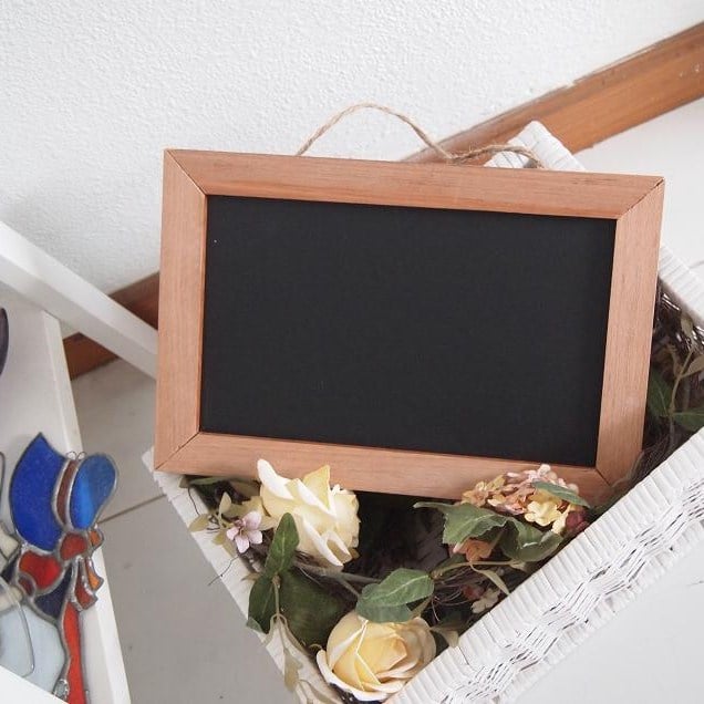 Rectangular Chalkboard with Solid Brown Border (M) | Chalk'let