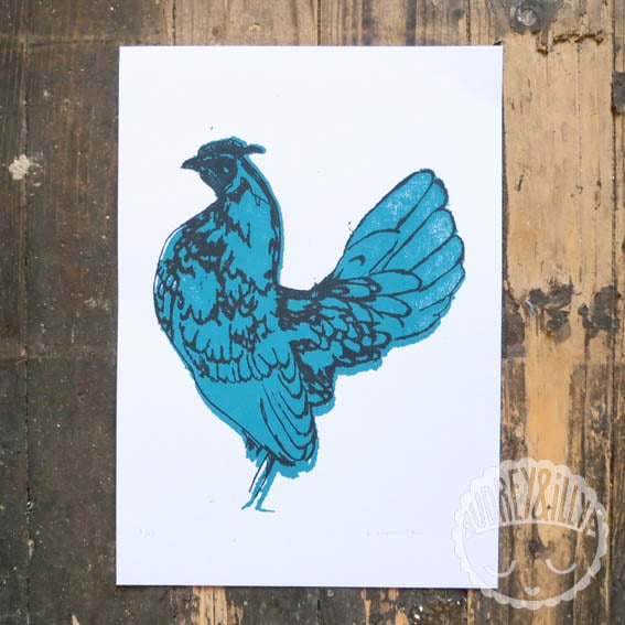 Chicken Screen Print / Audrey and Illya