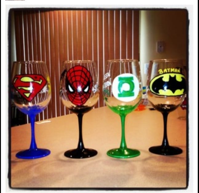 Super Hero glass | C-Me Hand Painted Pieces