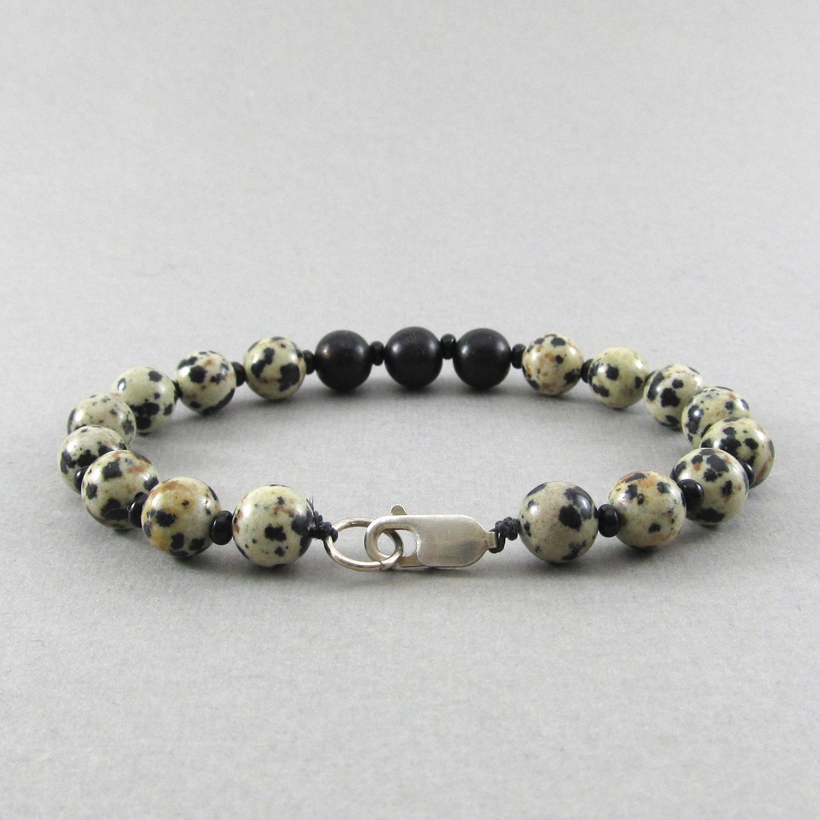 Jasper Beaded sterling silver clasp bracelet | Jewellery by Lowusu