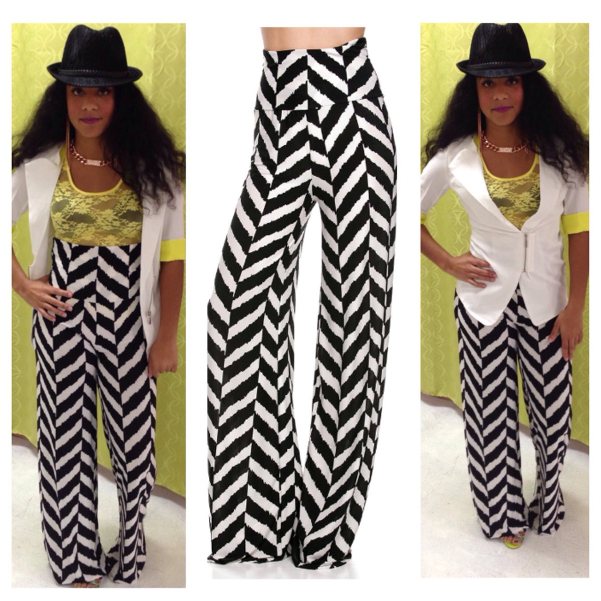 Chevron palazzo pants | Dressed by an Angel Boutique (Fashion Truck)