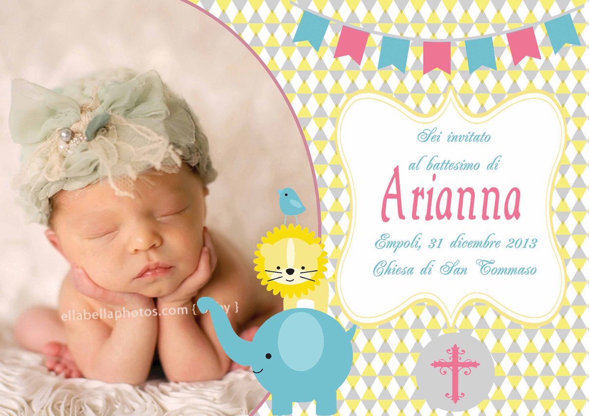 Invito battesimo personalizzabile con foto / petitbebe