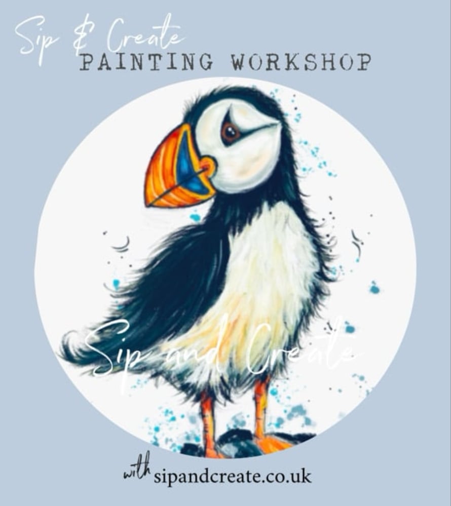 “Fluffy Puffin” Painting Workshop at Retford | Sip & Create