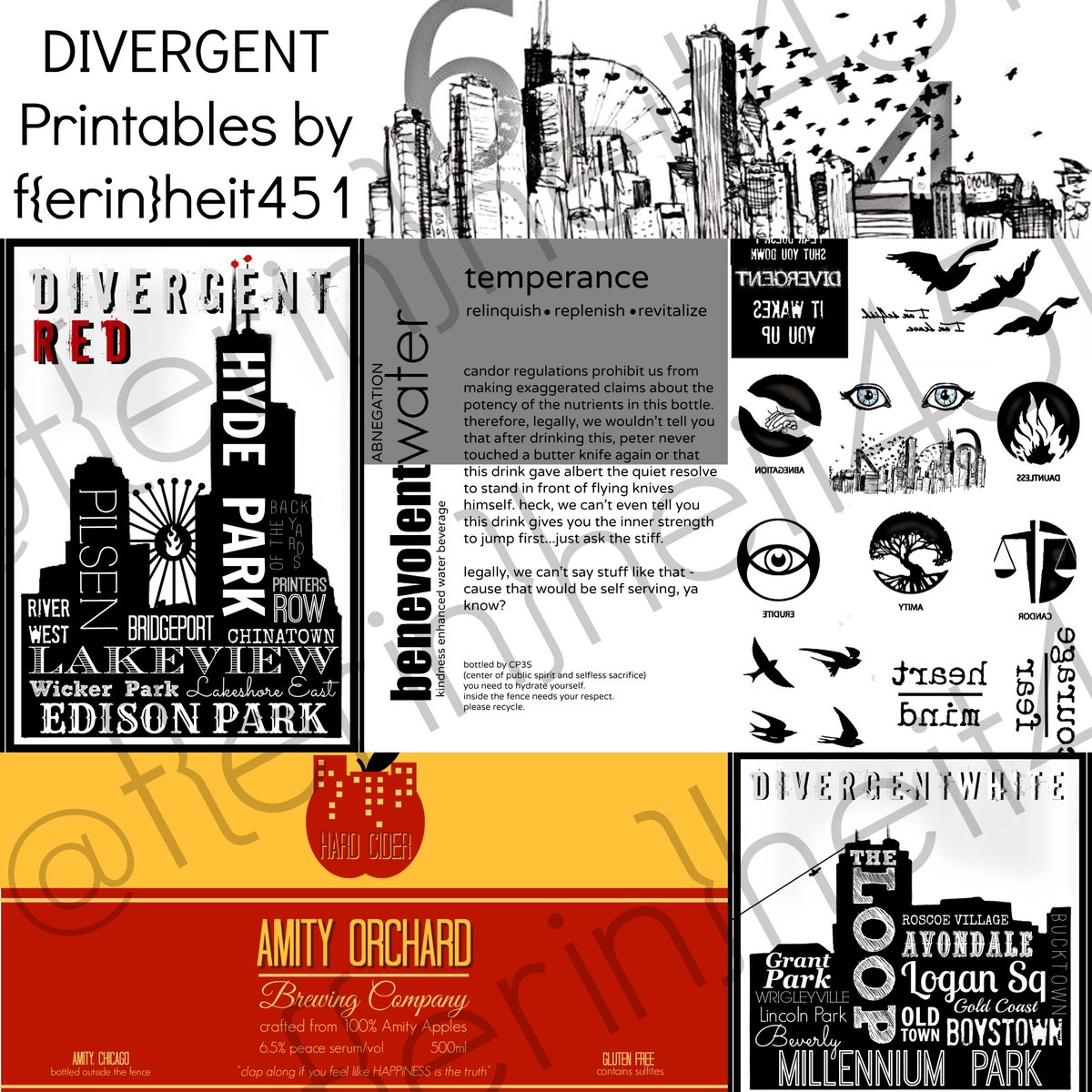 f{erin}heit451 — Divergent Party Printables