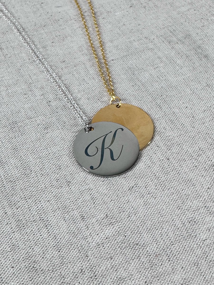 Round Initial Necklace | Resin in Bloom