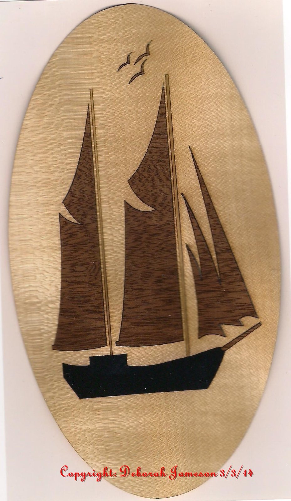 Item No. 68. Sail Ship Design. / The Marquetry Inlay Company Limited