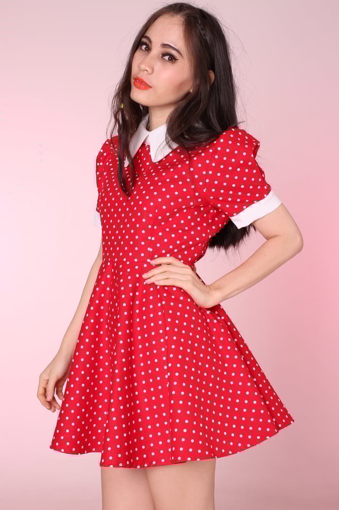 Made To Order Red Polka Dot Alice Dress Glitters For Dinner