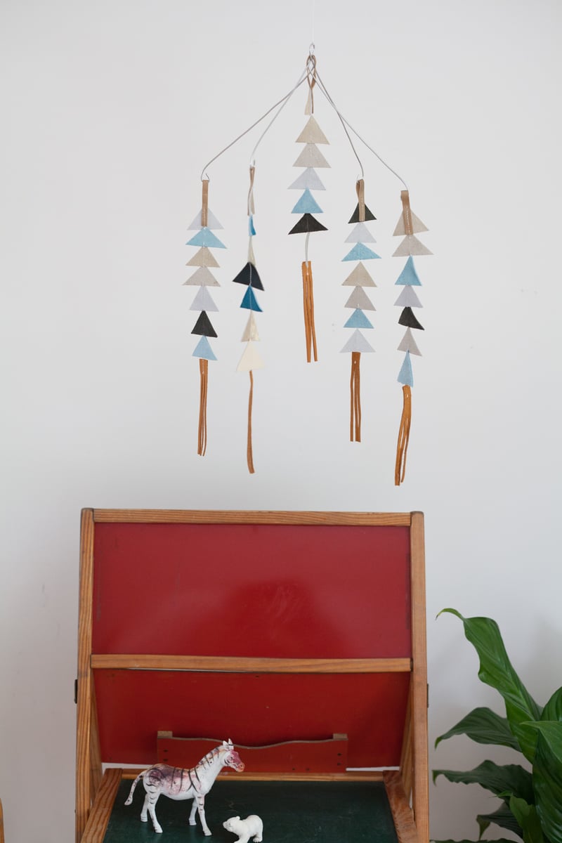 The Leather Triangle Mobile in Duke **NEW COLORS! / The Alison Show