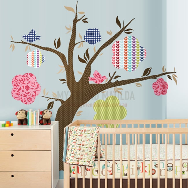 Fancy Pattern Flower Tree Wall Sticker | Removable Wall Decals ...