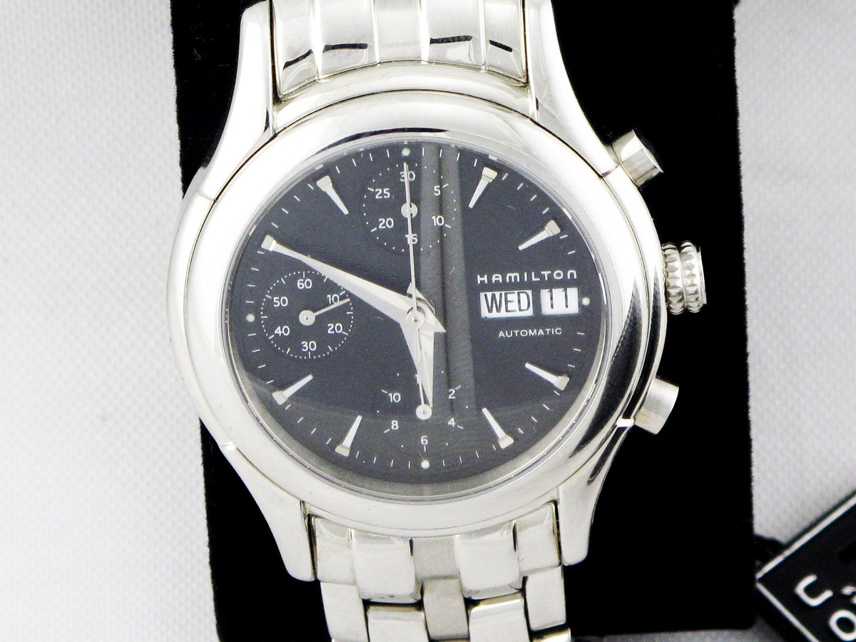 NEW VINTAGE MENS HAMILTON STAINLESS STEEL CHRONOGRAPH AUTOMATIC WATCH ...