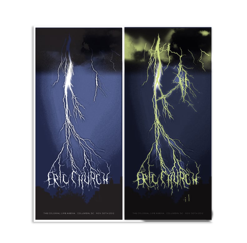 Eric Church Lightning Poster, Columbia, SC | TheSilentP