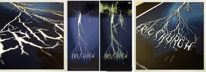 Eric Church Lightning Poster, Columbia, SC | TheSilentP