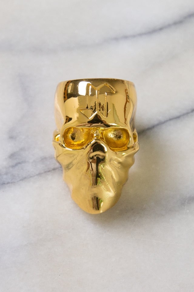 DEATH SKULL RING (USA SIZE 10) - GOLD / JILTED ROYALTY