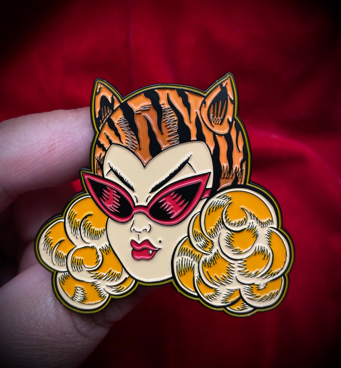 Tiger Lady Enamel Pin | Lucky Hellcat