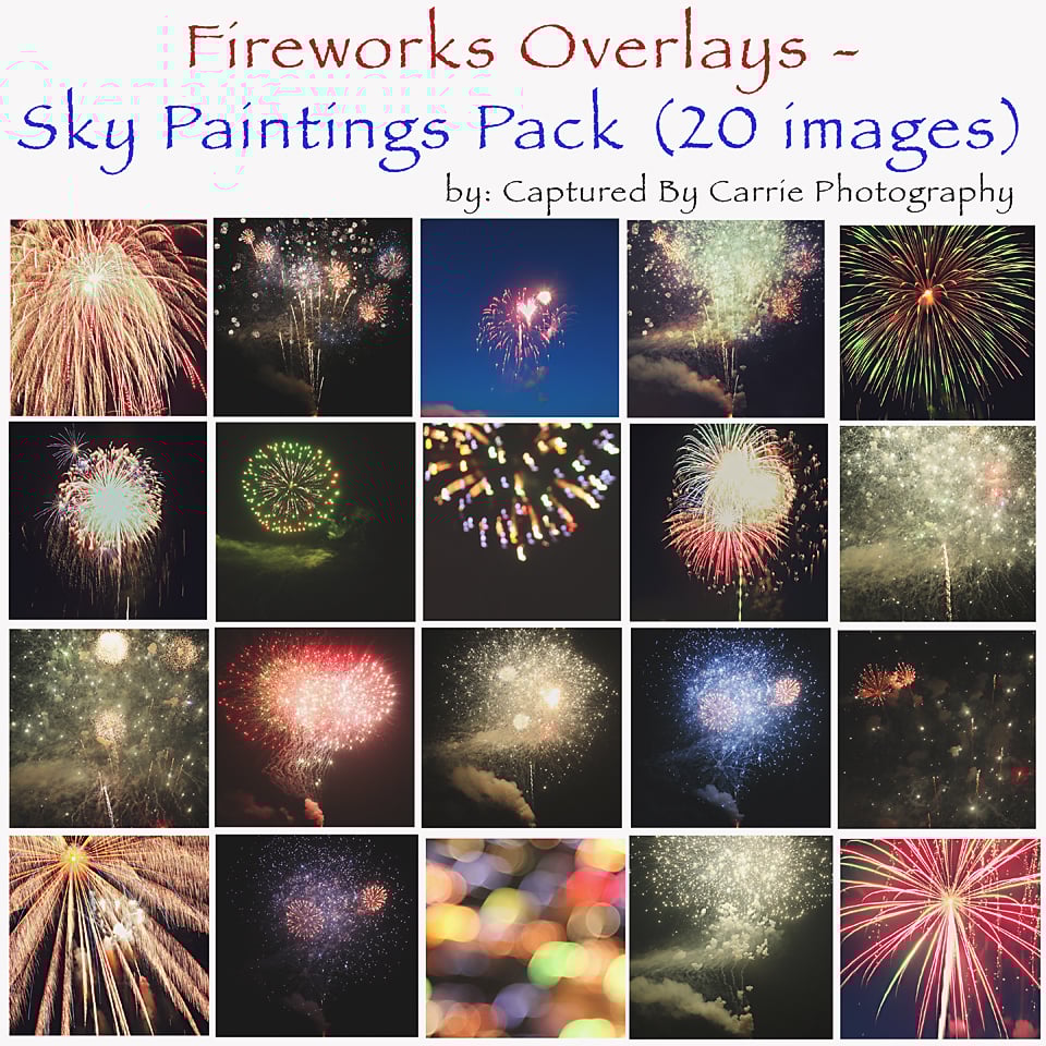 Fireworks Overlays - Sky Paintings Pack | Shoot for the Moon Images ...