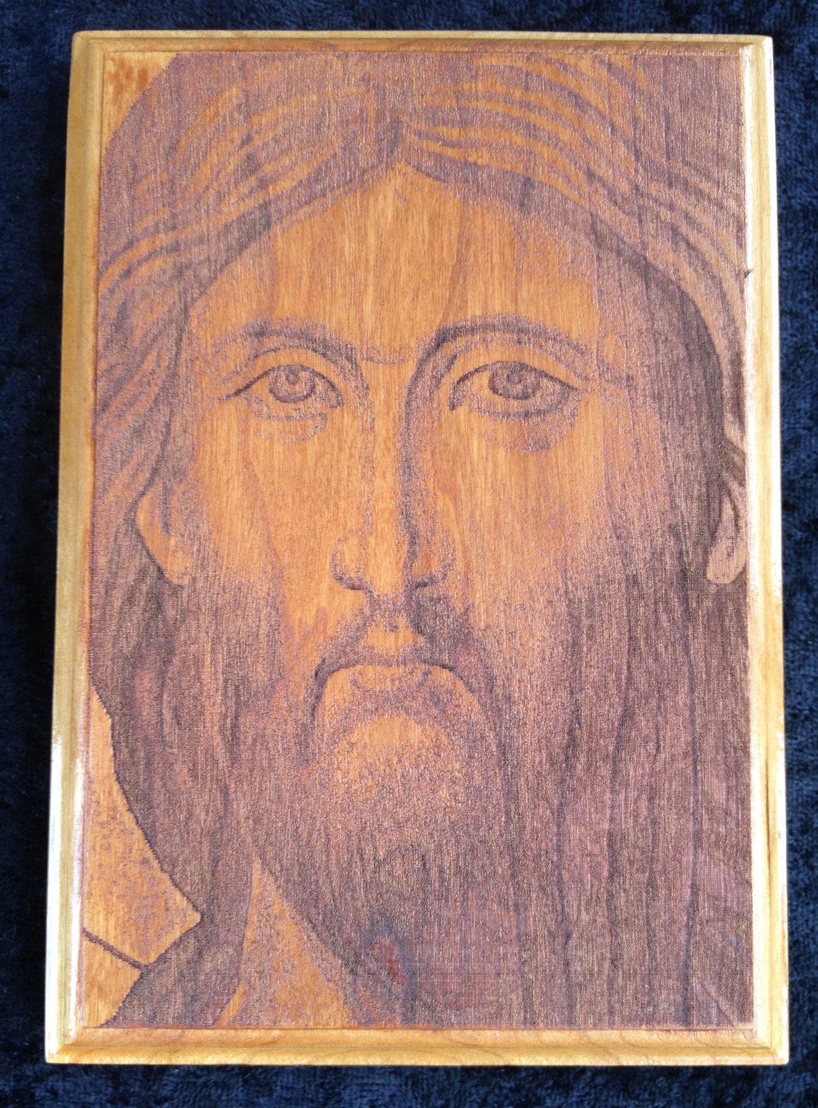 Laser Engraved Icon of Christ / Three Crosses Engraving