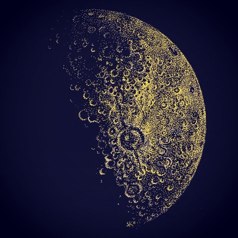 Gold Half Moon - A3 / Sabrina Kaïci Drawings