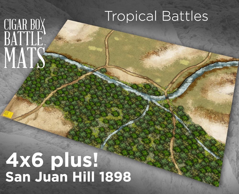 Tropical Gaming Battle Mat -- 4'x6' plus -- #125 / Cigar Box Battle Store