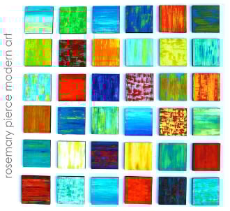 'COLOR BLEND BLOCKS NO6' | Brightly Painted Wood Blocks | 3-D Wall Art ...