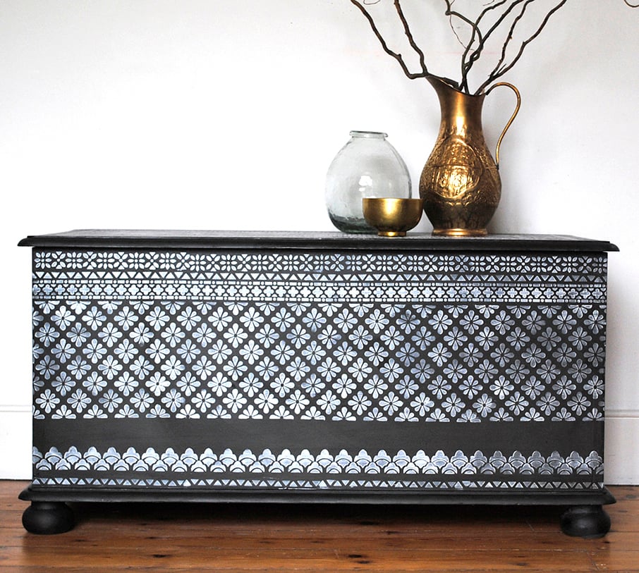 Oberoi Stencilled Chest | Nicolette Tabram Stencils