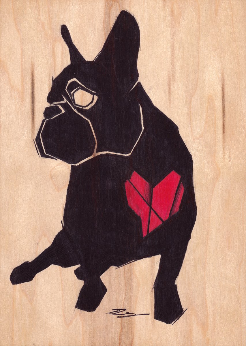 "in thought" 5x7 (printed on 8.5 x 11 paper) / Bandit the Bully